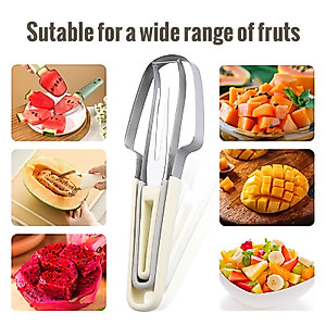 SINGYEIEC 3-in-1 Watermelon Cutter Slicer Tool, Stainless Steel Watermelon Cutter Slicer, Creative kitchen fruit cutter tool, Watermelon Popsicle Mould, melon cutter, portable fruit fork
