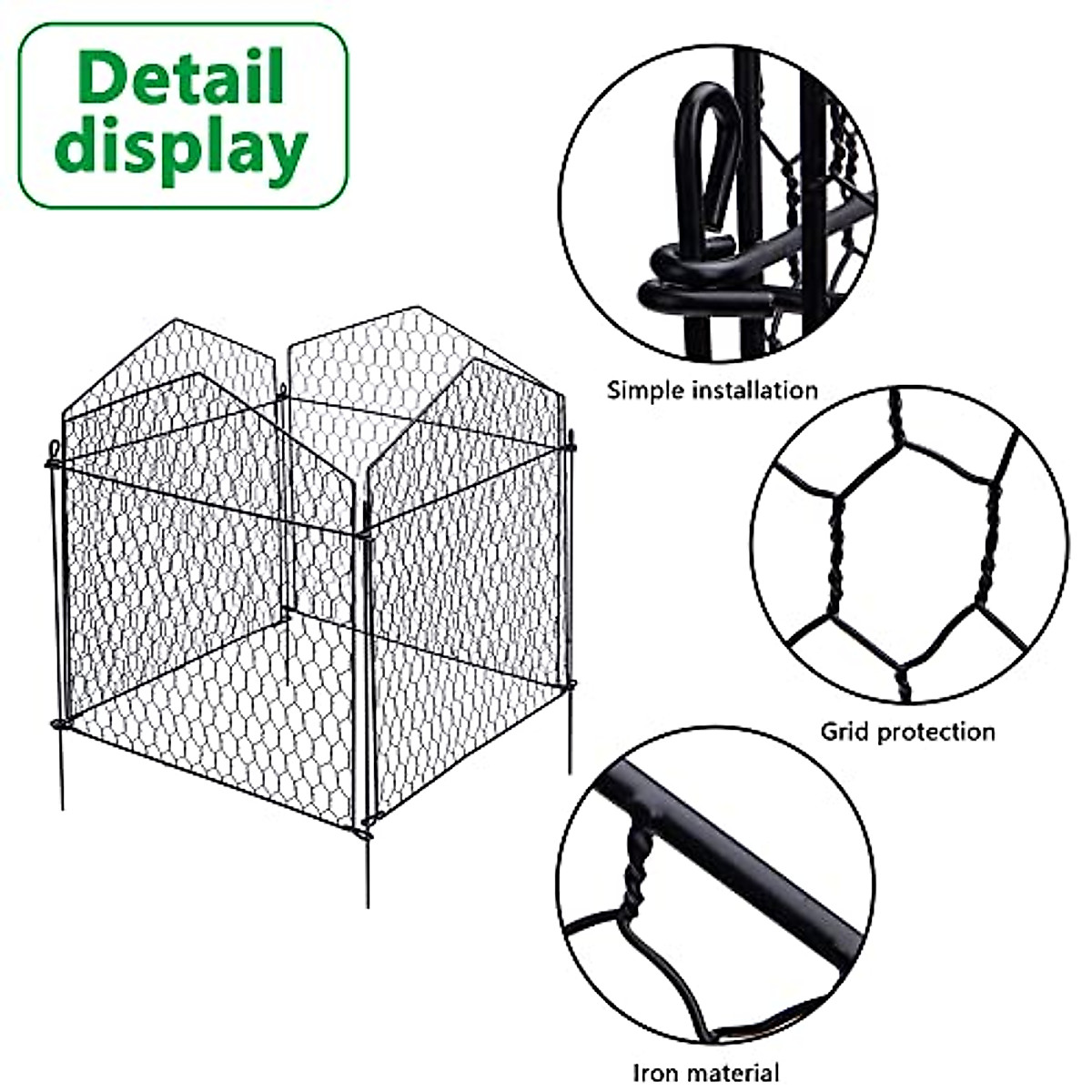 DECOHS 4 Packs Garden Plant Protector Cage-Chicken Wire Cloche Plant Protectors-Wire Plant Protectors for Protecting Vegetables Plants Flowers Shrubs from Animals