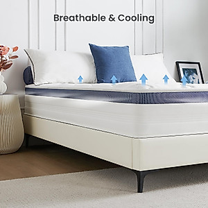 Dourxi Queen Size Mattress 10 Inch, Hybrid Queen Mattress in a Box with Cooling-Gel Memory Foam and Individually Pocket Innerspring for Support and Pressure Relief, Medium Plush