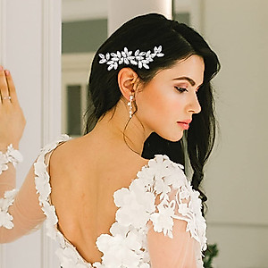 Latious Crystal Bride Wedding Hair Comb Silver Rhinestone Bridal Hair Clip Sparkly Hair Piece Gem Hair Accessories for Women and Girls (Silver)