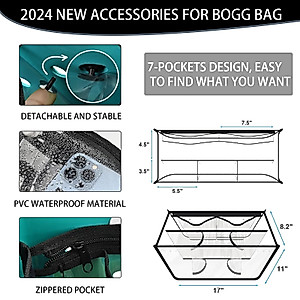 Hotanry Beach Bag Organizer Original Accessories for Bogg Bag XL, Bogg Bag Divider Storage Bag Suitable for Bogg Bag Large, Insert Inner Bags, Transparent & Black