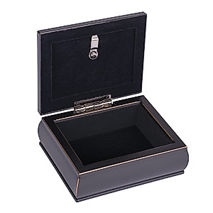 Elanze Designs Cottage Garden First Holy Communion Black Rope Trim 4.5 x 3.5 Tiny Square Jewelry Keepsake Box