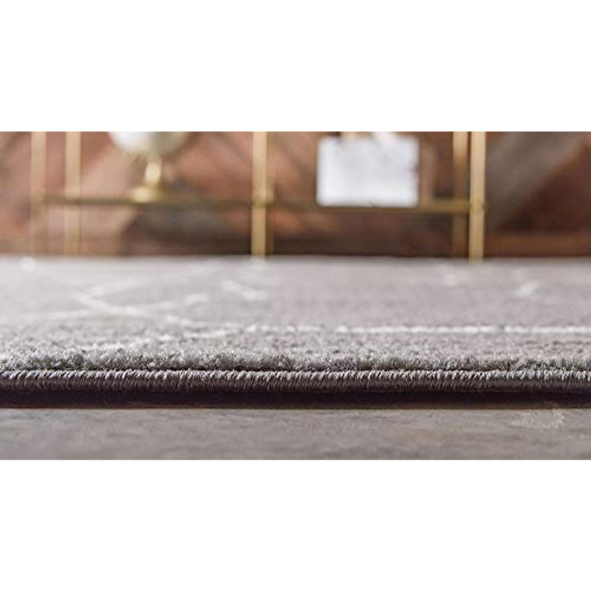 Unique Loom Trellis Frieze Collection Area Rug - Geometric (5' Square, Dark Gray/ Ivory)