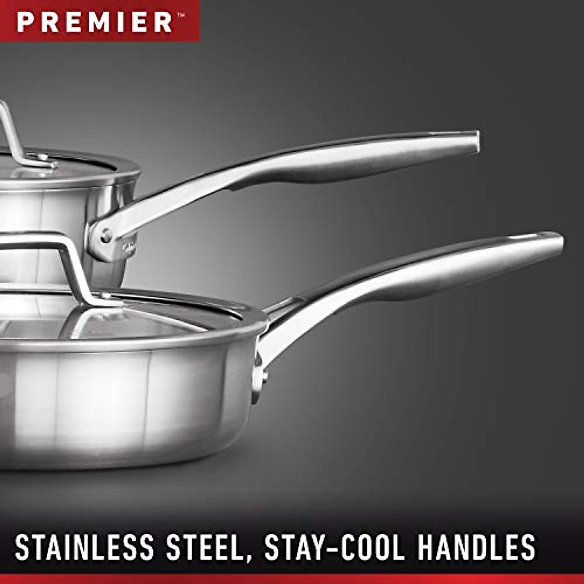 Calphalon 11-Piece Pots and Pans Set, Stainless Steel Kitchen Cookware with Stay-Cool Handles, Dishwasher Safe, Silver