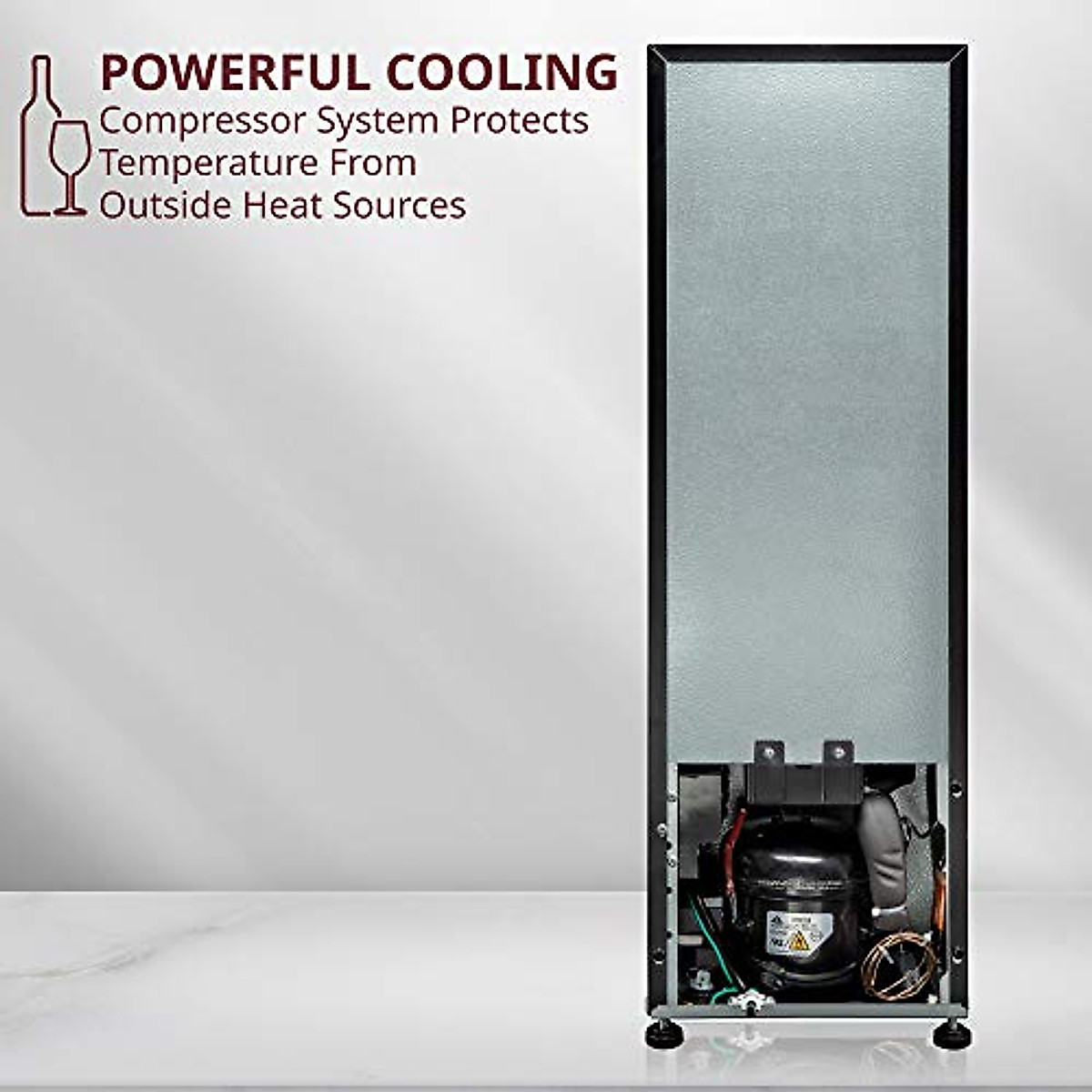 Schmecke 12 Bottle Compressor Wine Cooler Refrigerator w/Lock | Large Freestanding Wine Cellar | 41f-64f Digital Temperature Control Wine Fridge For Red, White, Champagne or Sparkling Wine - Black