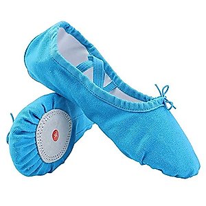 Goettin Ballet Canvas Professional Dance Shoes Gymnastics Yoga Shoes Children Adult Flat Shoes Blue