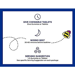 Zarbee's Kids 1mg Melatonin Chewable Tablet, Drug-Free & Effective Sleep Supplement, Easy to Take Natural Grape Flavor Tablets for Children Ages 3 and Up, 30 Count