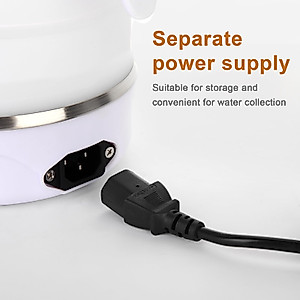 1.2 Liter -White Travel Collapsible Electric Kettle Boils Water Fast, Small Size, Large Capacity, Easy to Fold and Store, Food Grade Silicone Small Tea Kettle