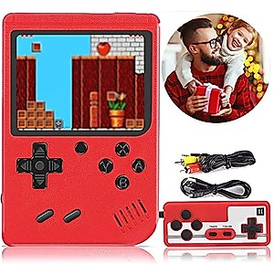 Triyilove Handheld Game Console, Retro Game Console with 500 Classic FC Games 3 Inch Screen 1020mAh Rechargeable Battery Portable Game Console Support TV Connection & 2 Players for Kids Adults (Red)