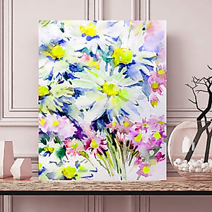 Wall Art Spring Flowers in vase Still Life Traditional Fashion Art Watercolor Paint Glam Poster Print From Artist