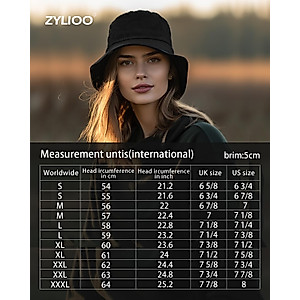 Zylioo XXL Oversize Corduroy Bucket Hat,Adjustable Large Fishing Sun Hats,Big Heads Golf Hat for Cool Weather Dark Gray