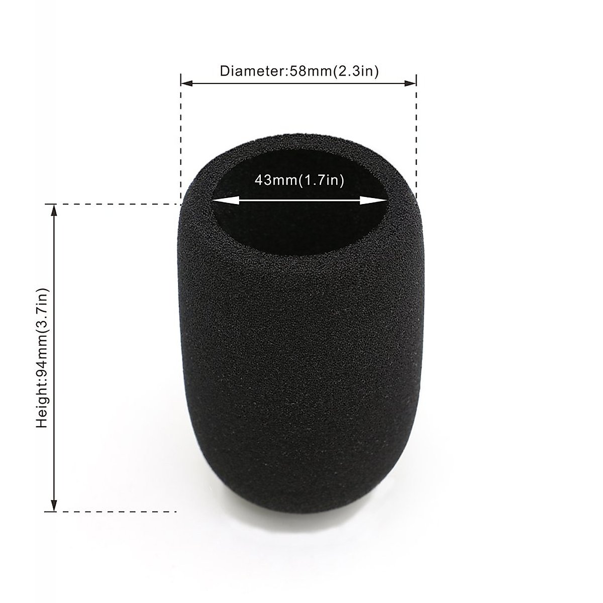 YOUSHARES Audio-Technica AT2020 Pop Filter - 2 PCS AT2020 Microphone Windscreen for Audio Technica AT2020 and AT-2035 AT-2050 ATR2500 ATR2500X AT-4040 Microphones (Black)
