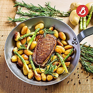 de Buyer MINERAL B Carbon Steel Grill Pan - 12.5” - Ideal for Grilling & Browning Meat - Naturally Nonstick - Made in France