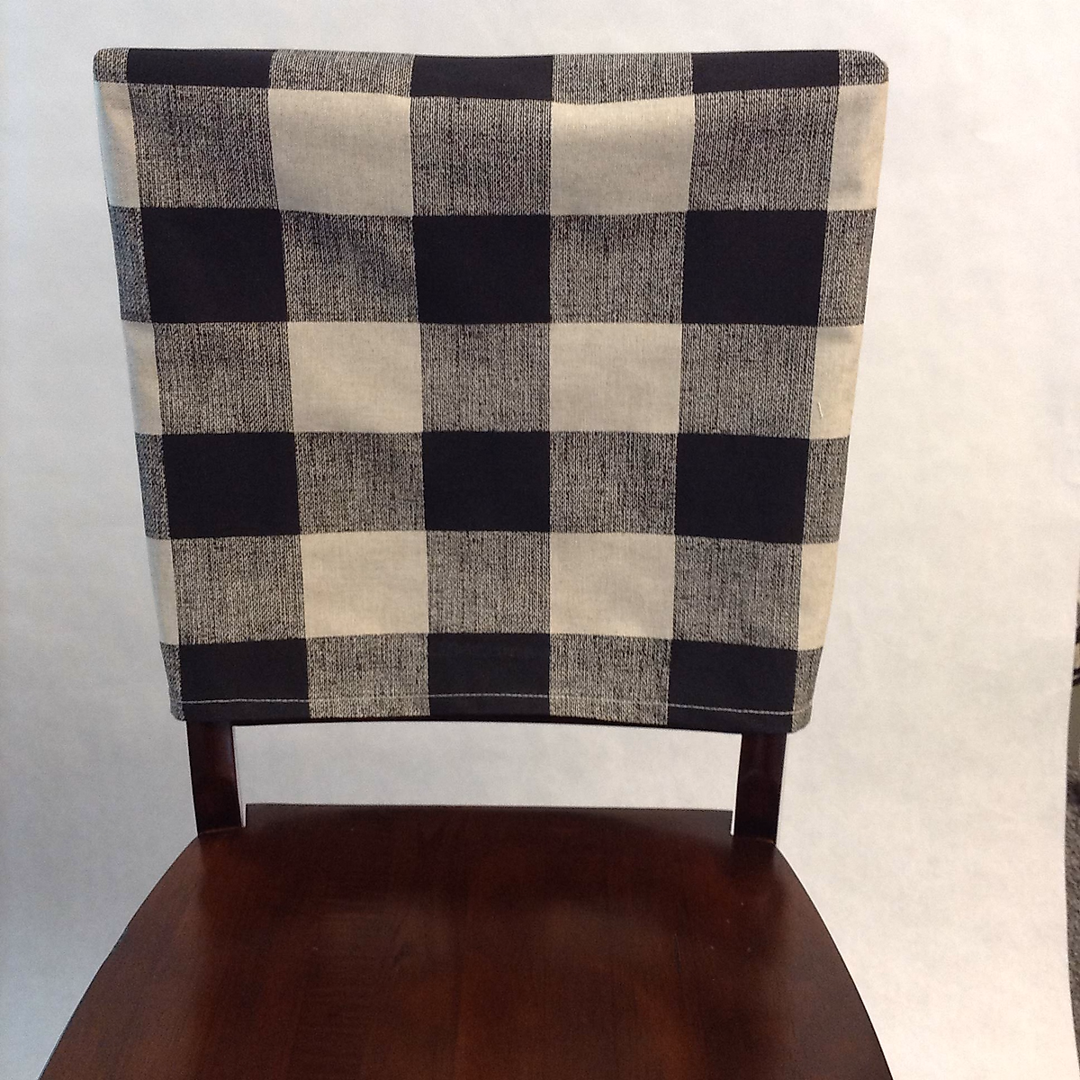 Chair back cover, Custom Fabric Slipcover, Buffalo Checkered Chair Cover, Chair Slipcover, Plaid Fabric, Checkered Fabric, Farmhouse Slipcover