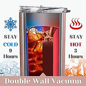 Onebttl 30th Birthday Gifts for Women, Female, Her - 30 and Fabulous - 20oz/590ml Stainless Steel Insulated Tumbler with Straw, Lid, Message Card - (Rose Gold)