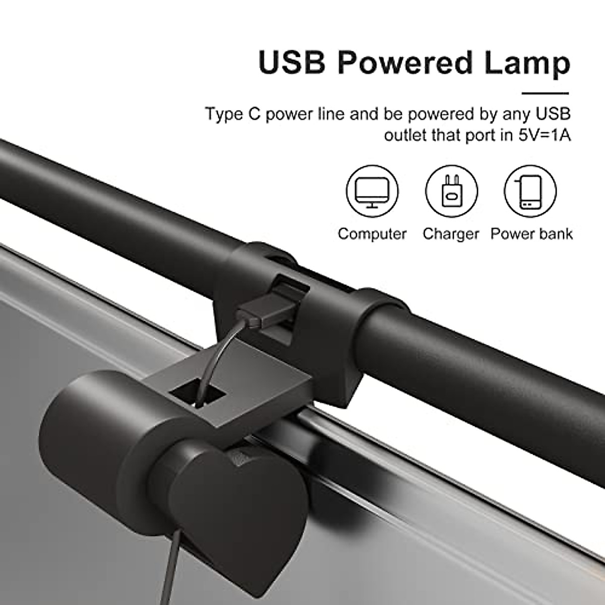 Colorpanda Monitor Light Bar, Monitor Light Lamp with Touch Control, No Screen Glare Dimmable Desk Lamp Computer Monitor Light Bar for Screen Home Office