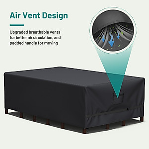 BROSYDA Upgraded Patio Furniture Set Cover, Improved Heavy Duty Waterproof Outdoor Furniture Covers Outdoor Couch Cover Table and Chair Cover with Adjustable Straps, 108"L ×82" D×28" H, Back