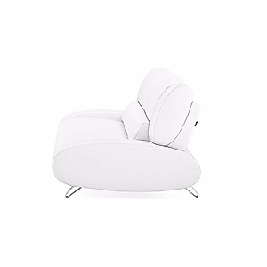 Zuri Furniture Modern Aspen White Microfiber Leather Sofa
