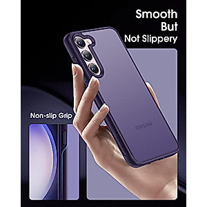 CASEKOO Genuine Official for Samsung Galaxy S23 Plus case (10FT Military Drop Protection) (Zero-Smudge Tech) Translucent Hard Back & Soft Bumper, Protective Slim Thin S23 Plus Case 6.6'' 2023, Purple