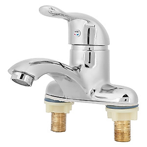 Single Hole Bathroom Faucet, G1/2 Zinc Alloy and ABS Hot and Cold Water Mixing Sink Faucet, Single-Handle Bathroom Faucet