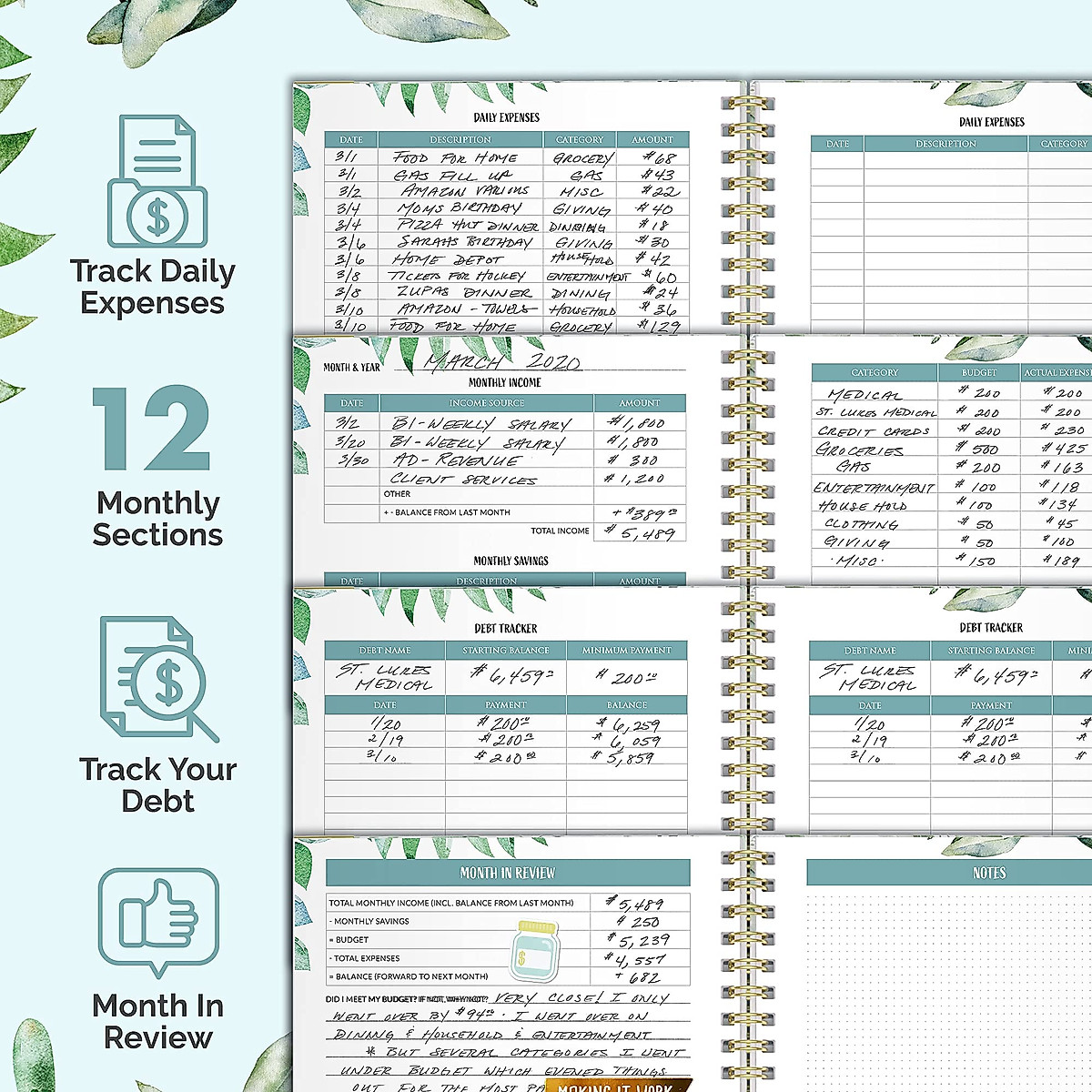 Simplified Monthly Budget Planner - Easy Use 12 Month Financial Organizer with Expense Tracker Notebook - The 2023-2024 Monthly Money Budgeting Book That Manages Your Finances Effectively