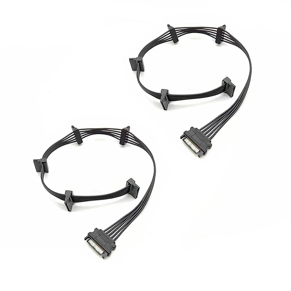 pingping 15 PIN Sata Power Splitter(2Packs), 15 Pin Sata to 5 Sata Power Splitter Adapter Cable- 21 Inches
