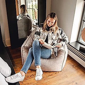 Big Joe Hug Bean Bag Chair, Gray Hyde, Faux Polyester Blend, 3 feet