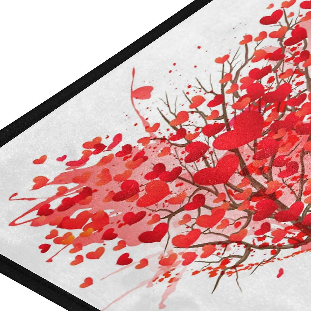 Kitchen Rugs Red Love Heart Bicycle Valentine's Day Design Non-Slip Soft Kitchen Mats Bath Rug Runner Doormats Carpet for Home Decor, 39" X 20"