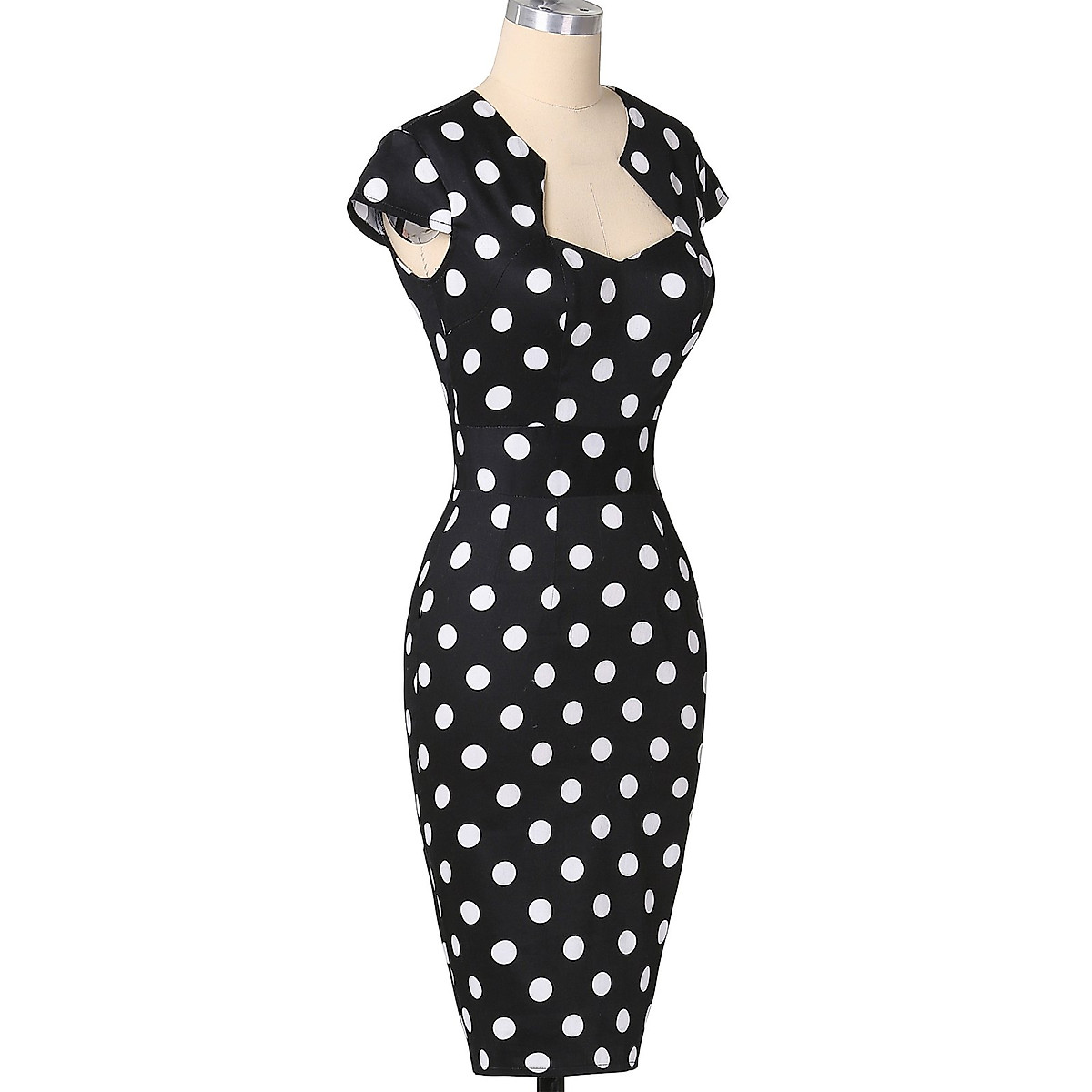 GRACE KARIN Womens 50s Cap Sleeve Cocktail Vintage Dress Black White Wiggle Dress