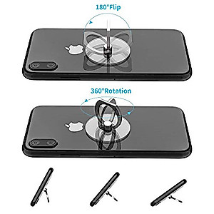 Cell Phone Ring Holder Finger Kickstand,360 Degree Rotation Stand Grip with Car Mount Compatible with All Smartphone - cat-1