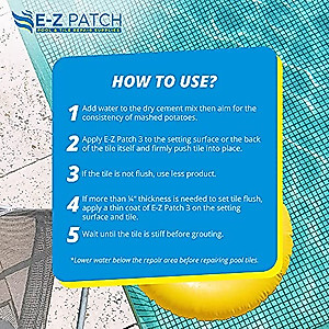E-Z Patch 3 Thinset Pool Tile Setting Cement - White - 3lbs EZP-132
