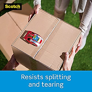 Scotch Heavy Duty Shipping Packaging Tape, 1.88"x 27.7 yd, Great for Packing, Shipping & Moving, Clear, 1 Dispensered Roll (142L)