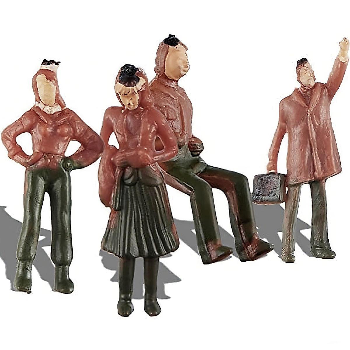 Gejoy 100 Pieces People Figurines 1:75 Scale Model Trains Architectural Plastic People Figures Tiny People Sitting and Standing for Miniature Scenes