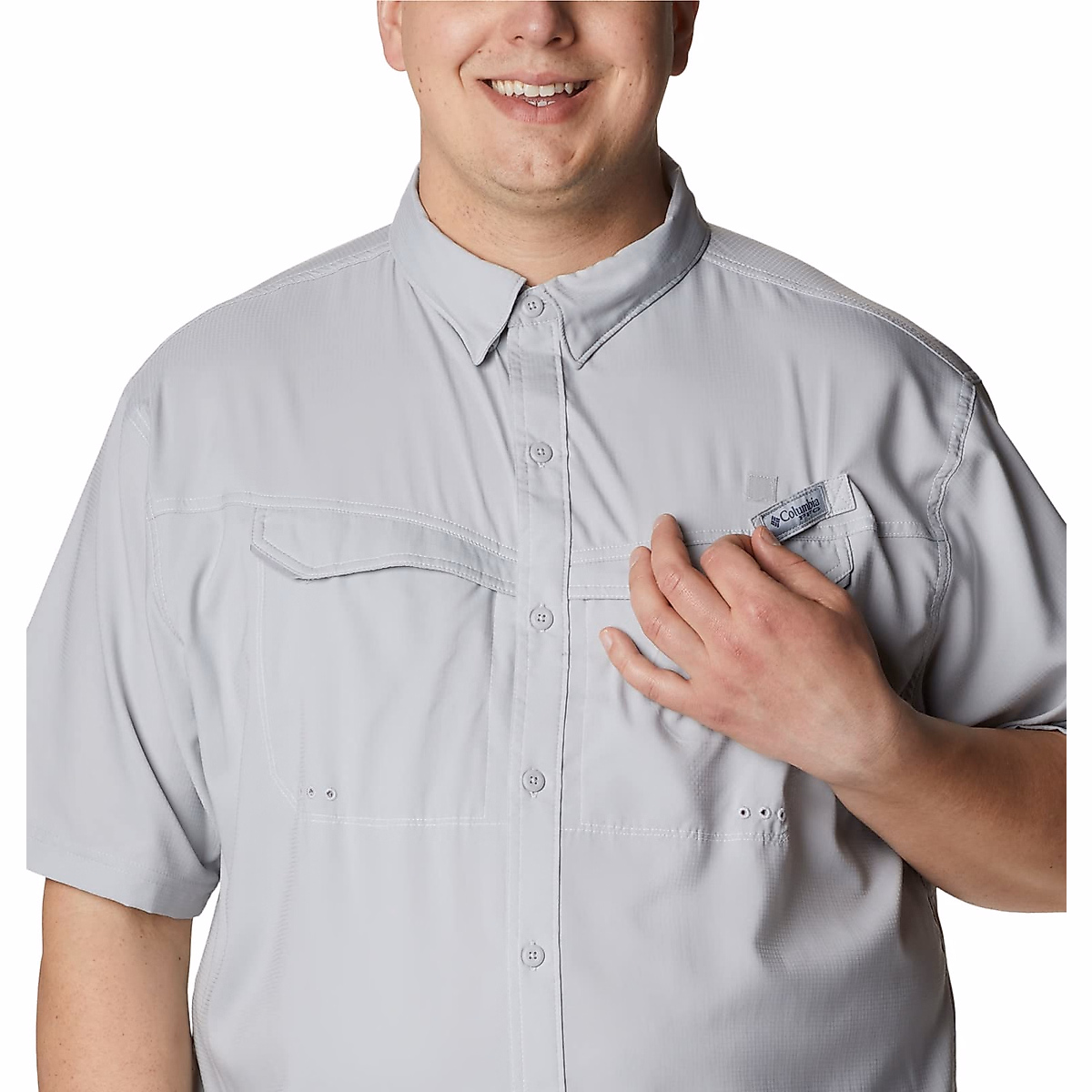 Columbia Men's Low Drag Offshore Short Sleeve Shirt, UPF 40 Protection, Moisture Wicking Fabric T-Shirt,Cool Grey,XX-Large