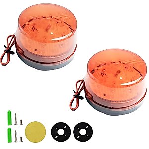 Blue Strobe Beacon Light,Lelukee 2pcs DC 12V Flashing Light Rainproof Blue Led Alarm Signal for Field Work Snowplow Outdoor Work Home Security System Etc. (Blue)