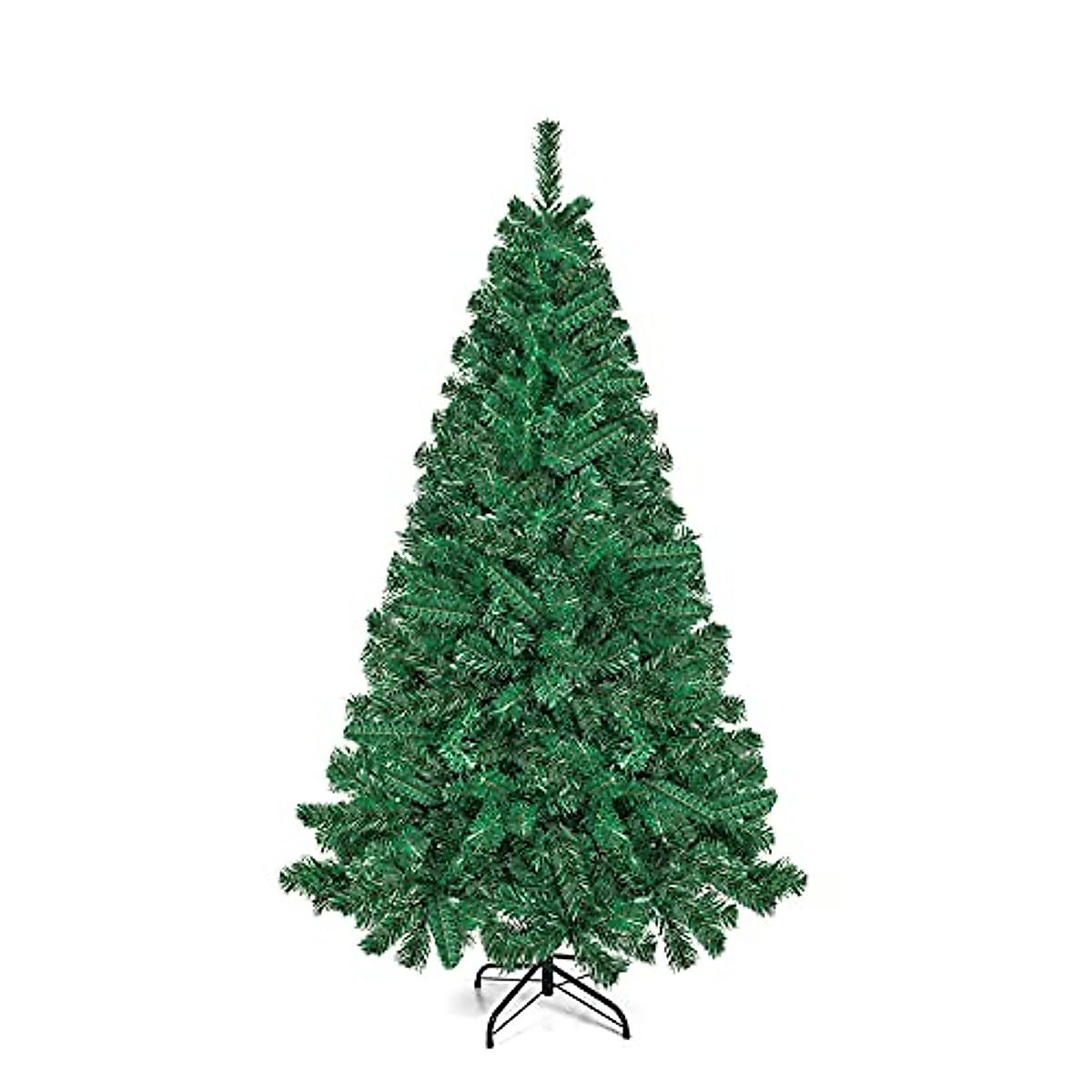 Artificial Christmas Tree Xmas Pine Tree, Automatic Open, Hinged Flocked with Metal Stand for Holiday Home Party Decoration(7.5FT, AUTO-Green)