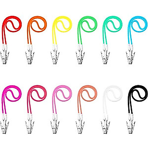 12 Pieces Bib Holder Clip Napkin Dental Bib Clips Silicone Colorful Dentist Bib Holder Clip Napkin Holder for Adult Kids Baby (Bright Color Series)