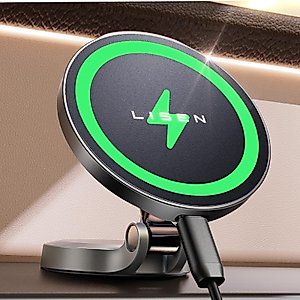 LISEN Magnetic Car Phone Holder for 6 Strong Magnets, 360 Rotatable, Fits 4.7-7.0in Phones, Universal Compatibility