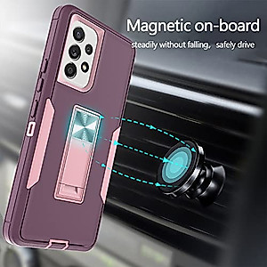 MDCN Samsung A53 5G, Galaxy A53 5G case, Military Grade Heavy Duty with HD Screen Protector Magnetic Kickstand Car Mount Protection Armor Phone Case Cover for Samsung Galaxy A53 5G (Purple_Rose-Gold)