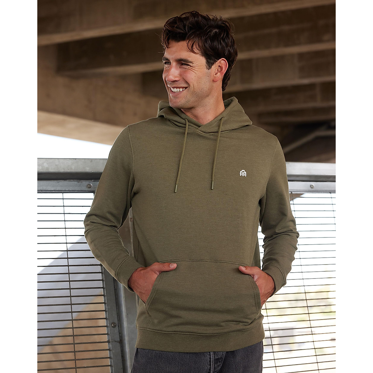 INTO THE AM Pullover Hoodies for Men - Lightweight Casual Fleece Slim Fit Basic Pullover Sweatshirt (Charcoal, Large)