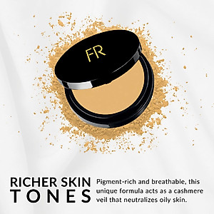 Luxury Oil Blotting Pressed Powder by Flori Roberts, Long Lasting Oil and Shine Control, Flawless Complexion for Women of Color or Deeper Skin Tones
