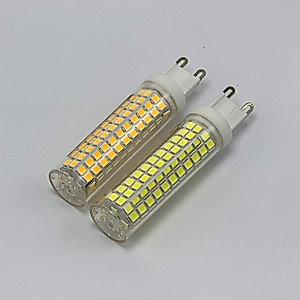 K JINGKELAI G9 LED Bulbs Dimmable 10W(Equivalent to 100W Halogen) 110V Cool White 6000K LED Corn Lights JCD T4 G9 Bi-pin Base,Dimmable,136 LED 2835 SMD,3 Pack