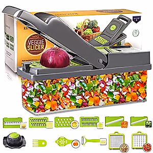 SPLMIFA Vegetable Chopper - Adjustable Vegetable Slicer - Kitchen Gift Gadget Slicer for Salad Potatoes Carrots Garlic with Container Onion Chopper with Container - Professional Food Chopper 12 in 1
