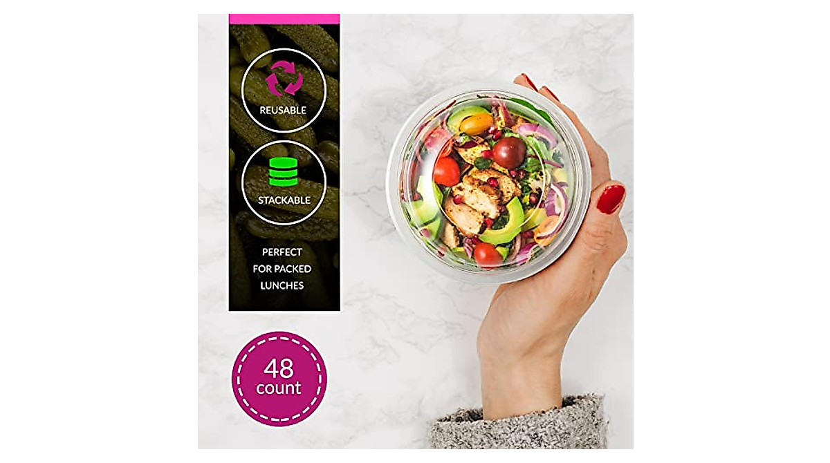 PAMI Deli Food Containers 48-Pack - Leakproof & BPA-Free