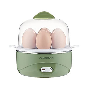 Naibson Rapid Electric Egg Cooker and Poacher with Auto Shut Off for Omelet, Soft, Medium and Hard Boiled Eggs - 7 Egg Capacity Tray, Single Stack, Green