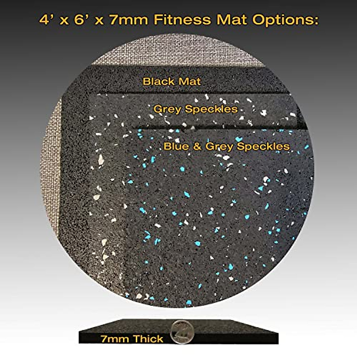 Rubber King Fitness Mat - 3' x 6' x 5mm - A Premium Durable Low Odor Exercise Mat Indoor/Outdoor - Black