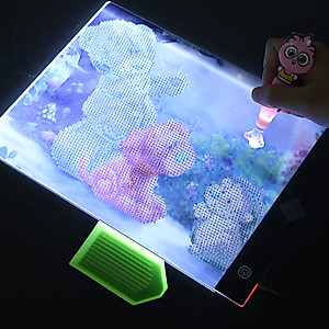 A4 LED Light Pad for Diamond Paint Kits, Super Bright USB Powered Light Board Kit with Detachable Stand, and Black Pad Clip (Pad and Bag)