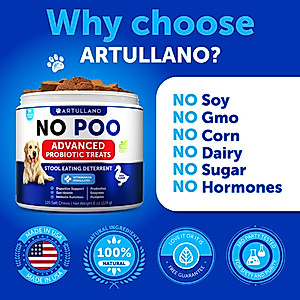 No Poo Chews for Dogs - Coprophagia Stool Eating Deterrent for Dogs - Prevent Dog from Eating Poop - Stop Eating Poop for Dogs with Probiotics & Digestive Enzymes - Forbid for Dogs