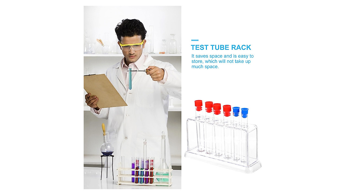 Plastic Test Tube Rack Set for Labs - 6pcs Kit
