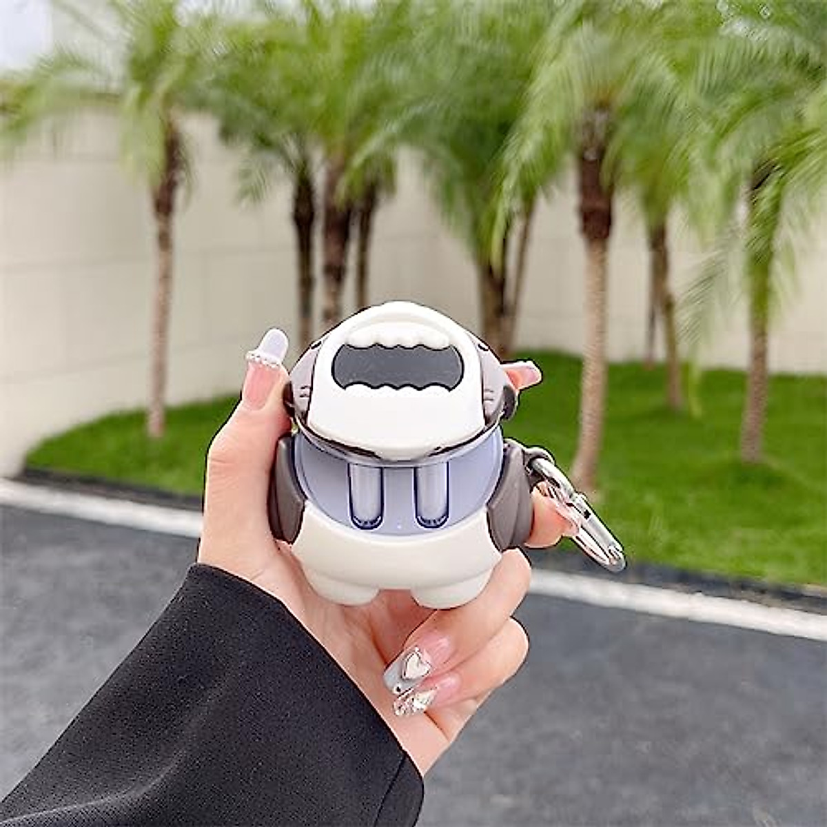 Earphone Case for Oppo ENCO Air3,Cute Cartoon Silicone Wireless Bluetooth Headphone Protector Cover for Oppo enco air 3 with Keychain (Shark)